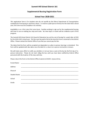 Fillable Online Supplemental Bussing Registration Form Fax Email Print ...