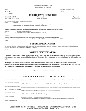 Fillable Online certificate of notice Fax Email Print - pdfFiller
