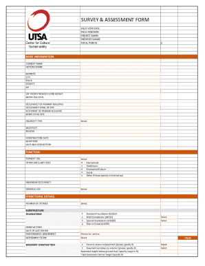 Fillable Online SURVEY & ASSESSMENT FORM Fax Email Print - pdfFiller