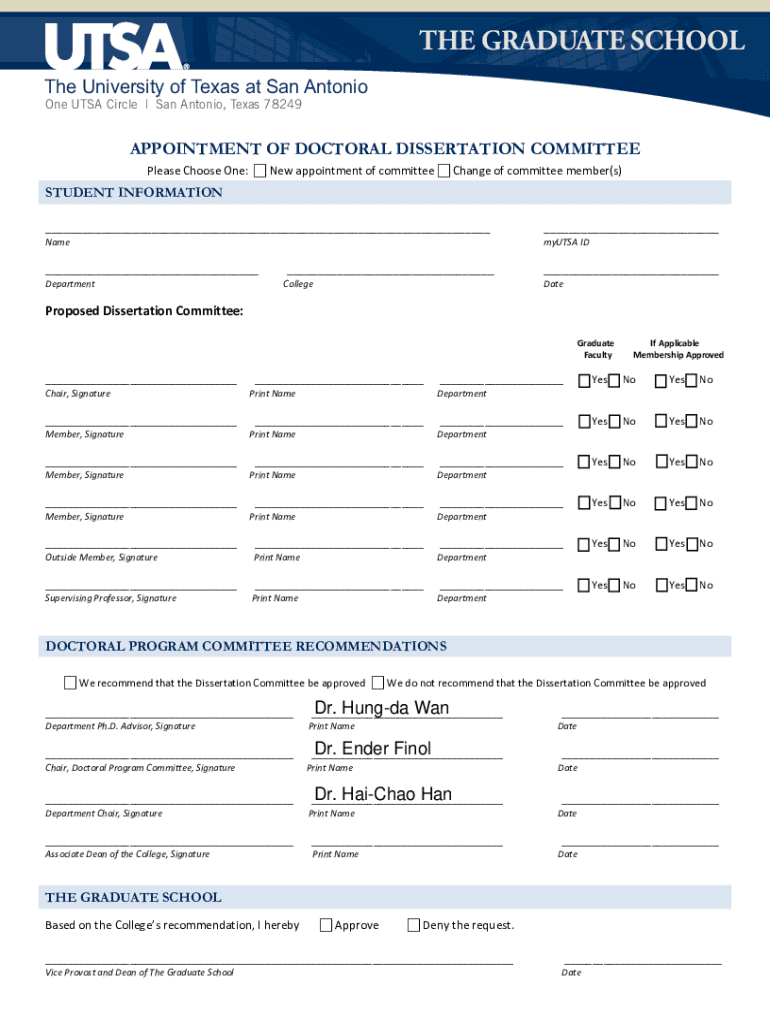 Fillable Online UTSA: Welcome to The University of Texas at San Antonio ...