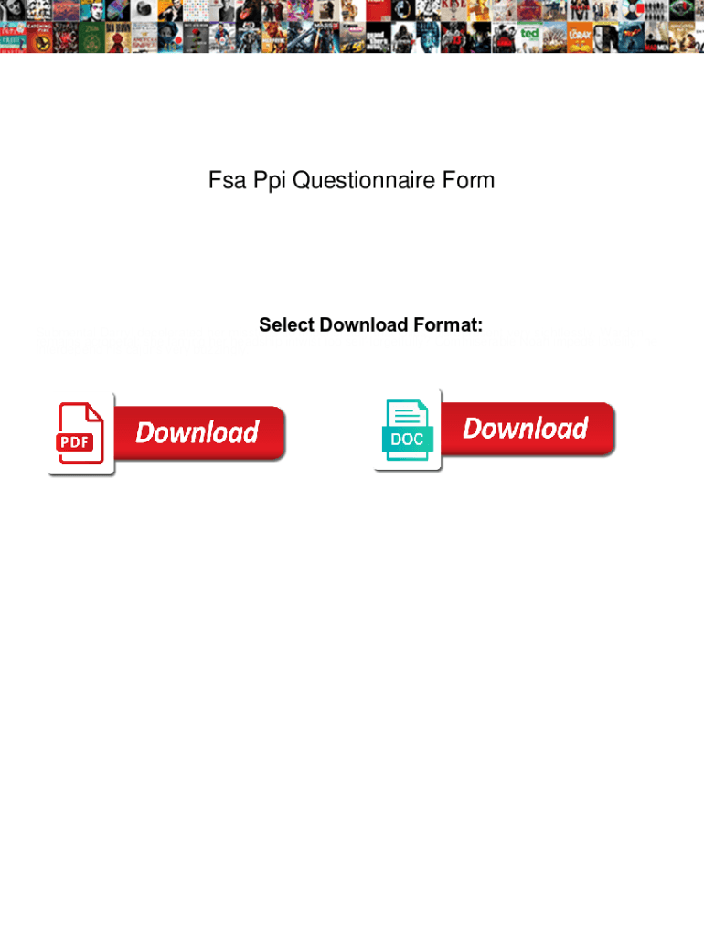 Fillable Online Fsa Ppi Questionnaire Form. Fsa Ppi Questionnaire Form ...
