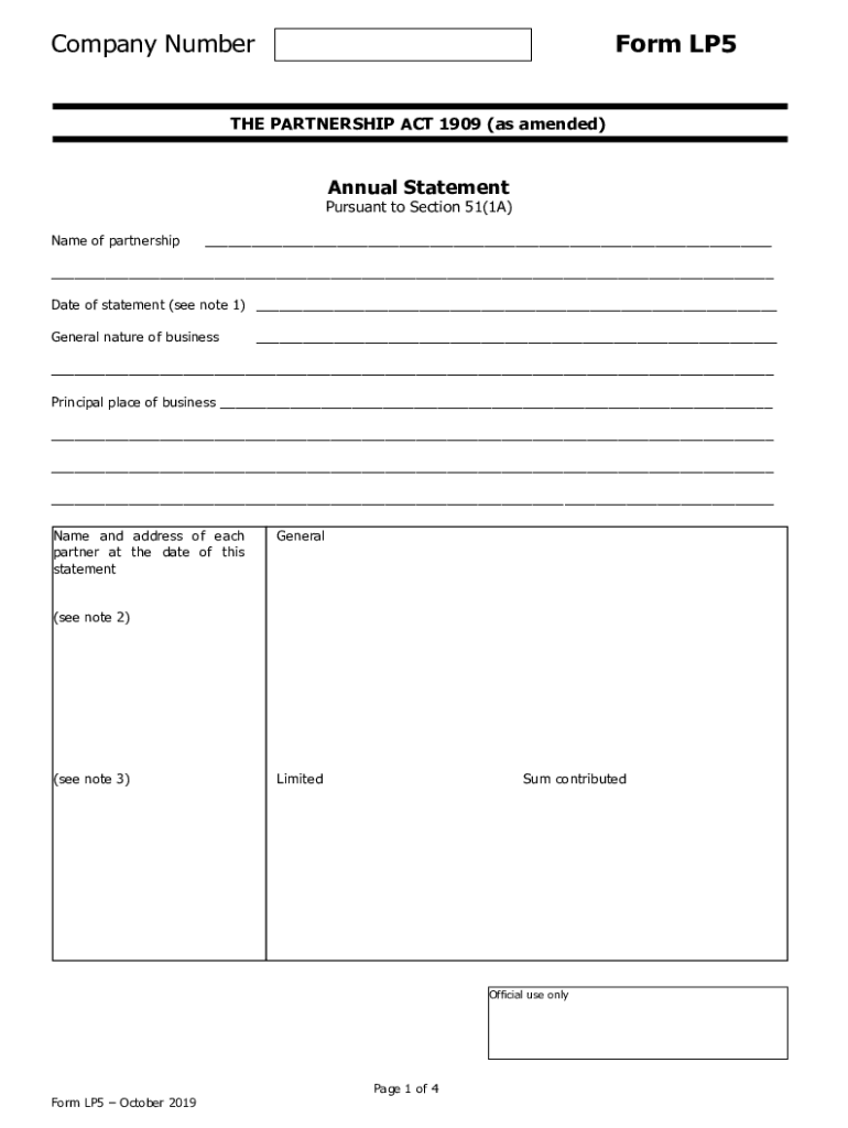 Fillable Online Company Number Form LP5 Fax Email Print - pdfFiller
