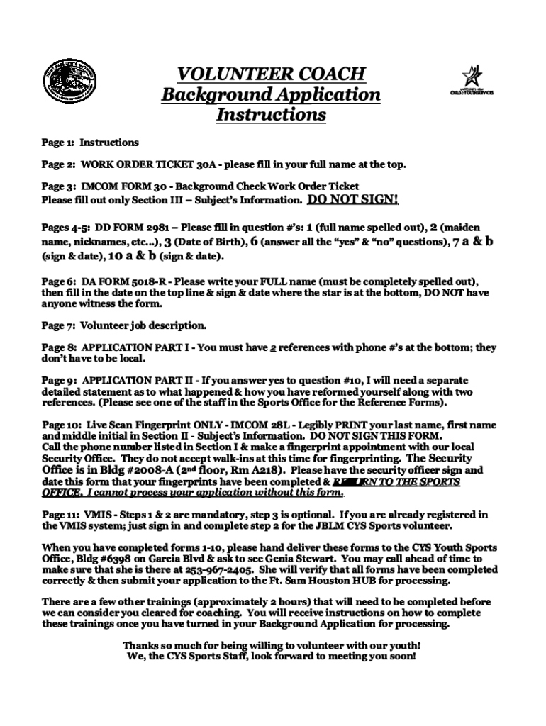 Fillable Online FMgr Background Check Request (BCR) Checklist Fax Email Print - pdfFiller