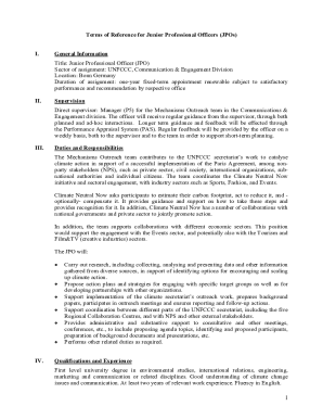 Fillable Online Sample Terms of Reference - UN-REDD Fax Email Print ...