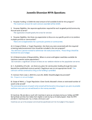 Fillable Online ojj la Juvenile Diversion RFFA Questions Fax Email ...