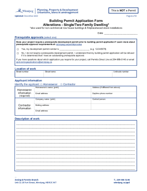 Fillable Online Alterations Single/Two Family Dwelling Building Permit ...