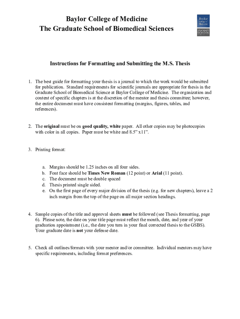 Fillable Online Instructions for Formatting and Submitting the MS ...
