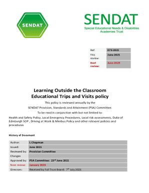 Fillable Online EDUCATIONAL VISITS POLICY - Royal Grammar School Fax ...