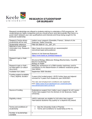 Fillable Online Example FGS STudentship form Fax Email Print - pdfFiller