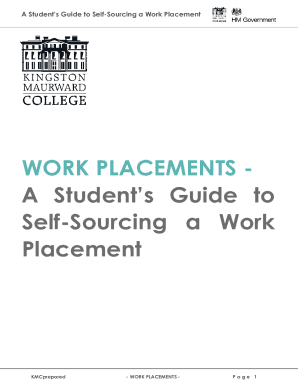 Fillable Online A Student's Guide to Self-Sourcing a Work Placement Fax ...