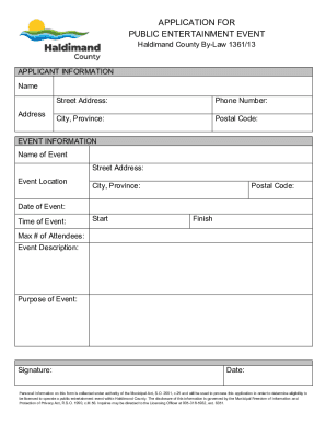 Fillable Online Festival and Event Application Form - Haldimand County ...