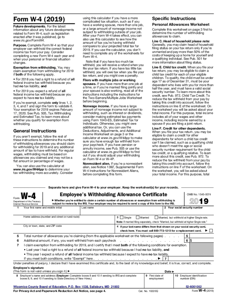 Fillable Online Blank W-4 Withholding Forms - Symmetry Software Fax ...