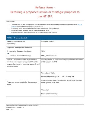Fillable Online ntepa nt gov Referral Form - Sun Cable.DOCX Fax Email ...