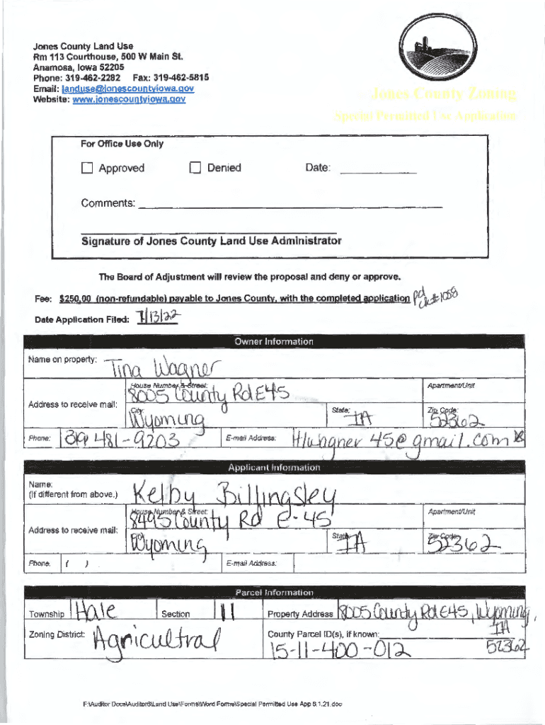 Fillable Online Jones County Land Use Department - MapQuest Fax Email ...