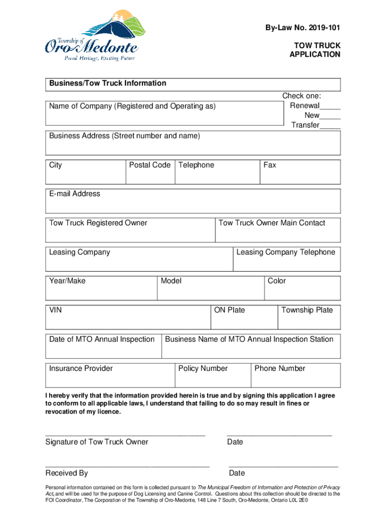 Fillable Online TOW TRUCK ADD, DELETE, AND CHANGE FORM ... Fax Email ...