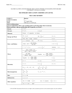 Fillable Online The Secondary education certificate and matriculation ...