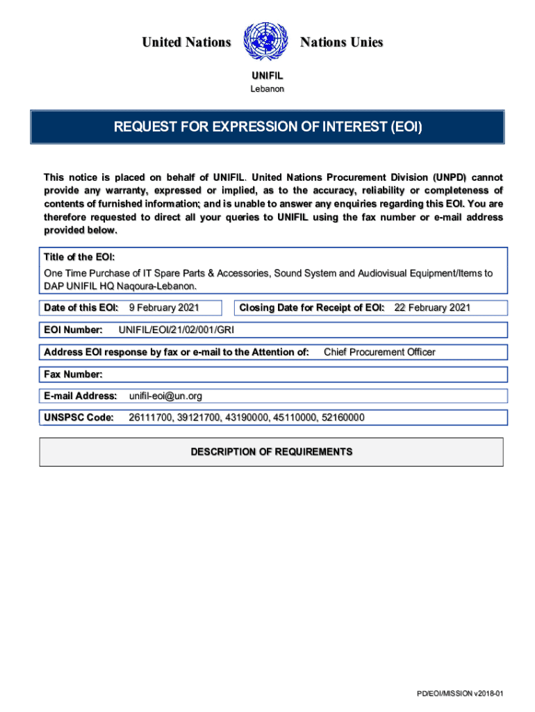 Fillable Online request for expression of interest (eoi) - PDF4PRO Fax Email Print - pdfFiller