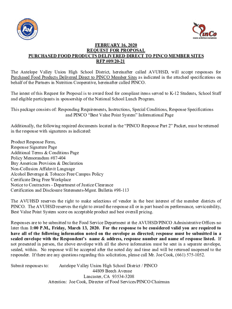 Fillable Online request for proposal rfp ax-20-003 campus dining, food ...