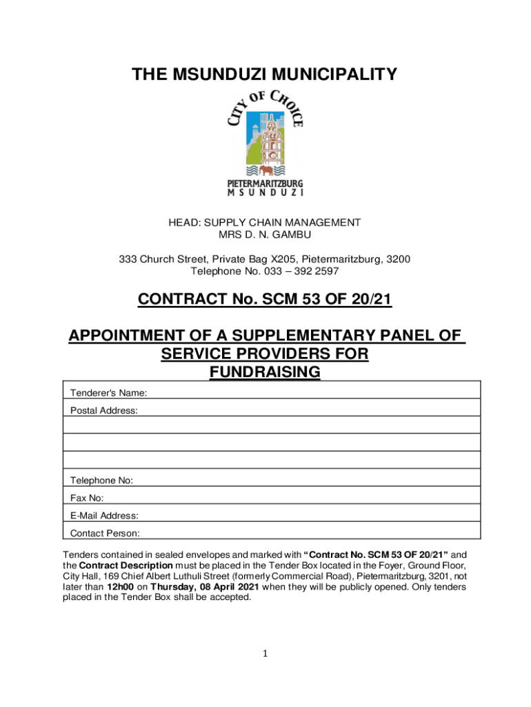 Fillable Online Msunduzi Local Municipality - Contact Details Fax Email ...