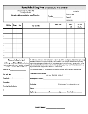 Fillable Online Large Animal Entry Form Fax Email Print - pdfFiller