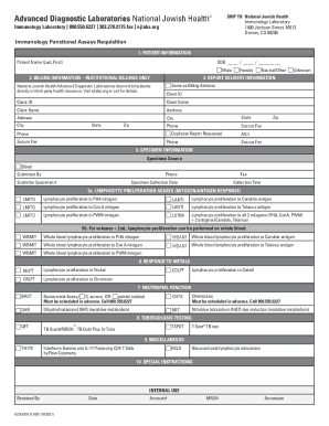 Fillable Online Immunology Functional Assays Requisition Fax Email Print - pdfFiller