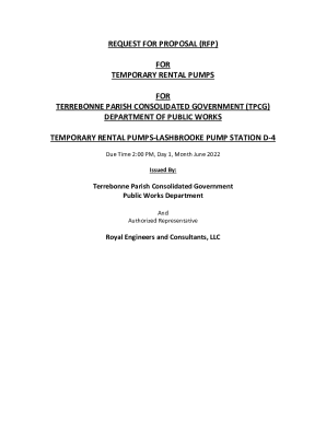 Fillable Online request for proposal (rfp) for temporary rental pumps ...