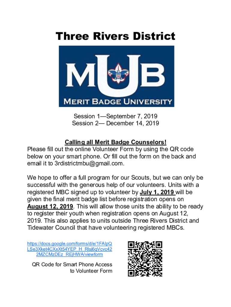 Fillable Online Merit badge counselor application: Fill out & sign ...