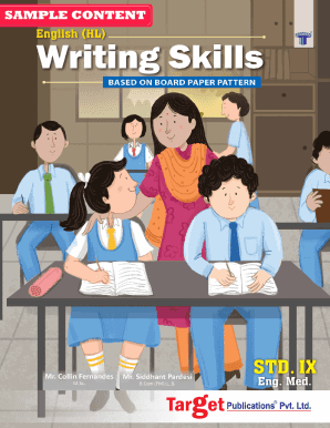 Fillable Online Sample pdf of Std 10th English Writing Skills book Fax Email Print - pdfFiller