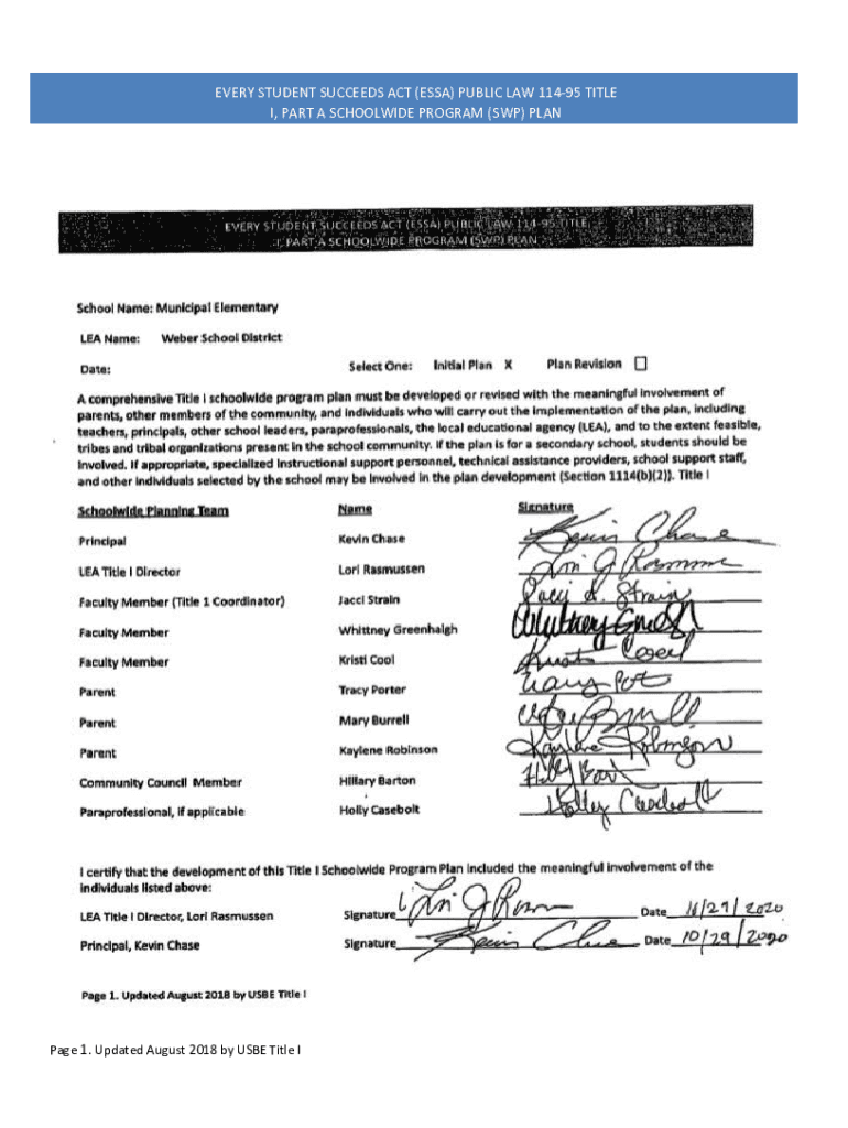 Fillable Online Title I Part A of the Every Student Succeeds Act (ESSA ...