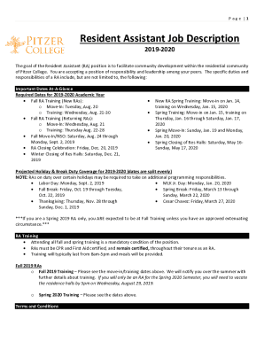 Fillable Online Meet the Resident Assistant (RA) Staff! - Student Life ...