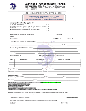 Fillable Online NNF Membership Application Form Fax Email Print - pdfFiller