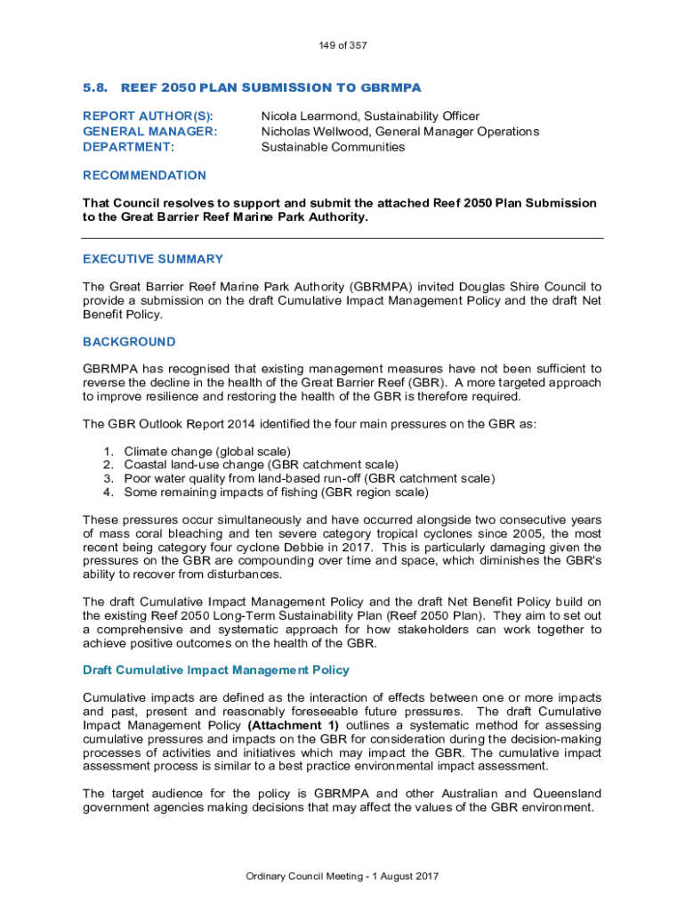 Fillable Online 5.5-Reef-2050-Water-Quality-Improvement-Plan- ... Fax Email Print - pdfFiller