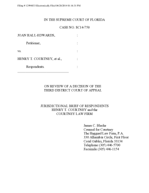 Fillable Online IN THE SUPREME COURT OF FLORIDA CASE NO. SC14-750 ... Fax Email Print - pdfFiller