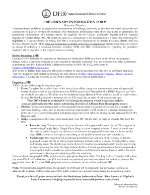 Fillable Online PRELIMINARY INFORMATION FORM - Prince William County ...