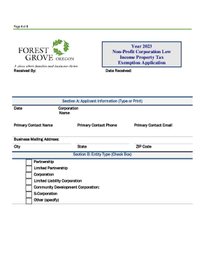 Fillable Online Non-Profit Corporation Property Tax Exemption Application Fax Email Print ...