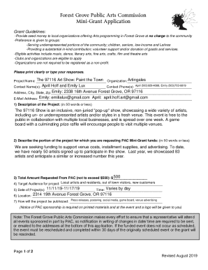Fillable Online Grant Guidelines: Fax Email Print - pdfFiller
