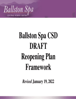 Fillable Online Ballston Spa CSD DRAFT Reopening Plan Framework - BSCSD ...