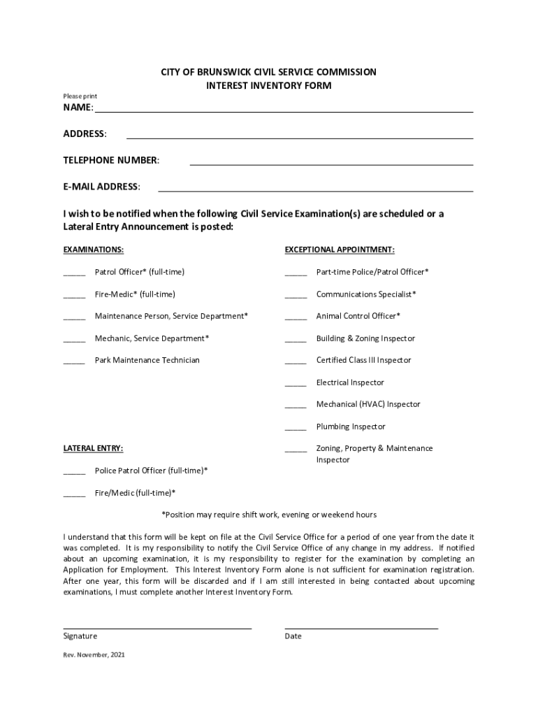 Fillable Online Civil Service CommissionForms Fax Email Print - pdfFiller