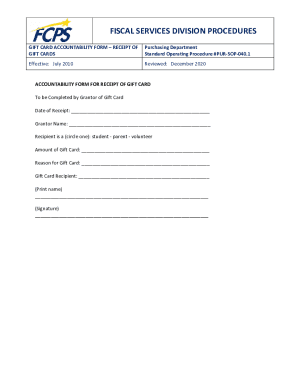 Fillable Online PUR-SOP-040.1 Gift Card Accountability Form - Receipt ...
