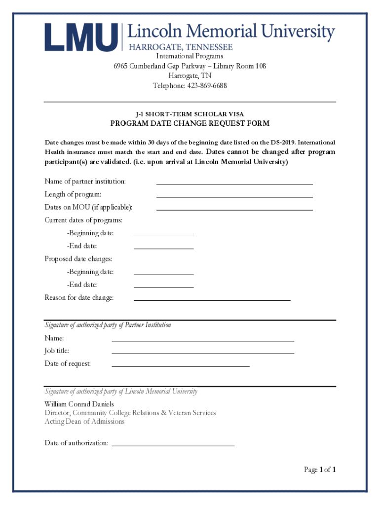 Fillable Online Form I - Date Change Request - LTR.docx Fax Email Print ...