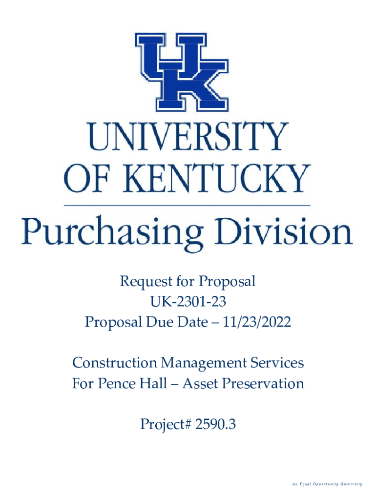 Fillable Online Request for Proposal UK-2304-23 Proposal Due Date Fax Email Print - pdfFiller