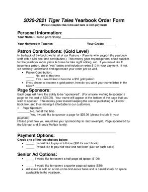 Fillable Online Yearbook Order form - GovDelivery Fax Email Print ...