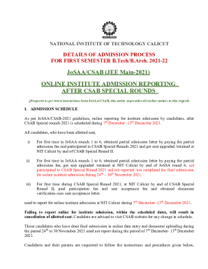 Fillable Online CENTRAL SEAT ALLOCATION BOARD (CSAB)India Fax Email ...