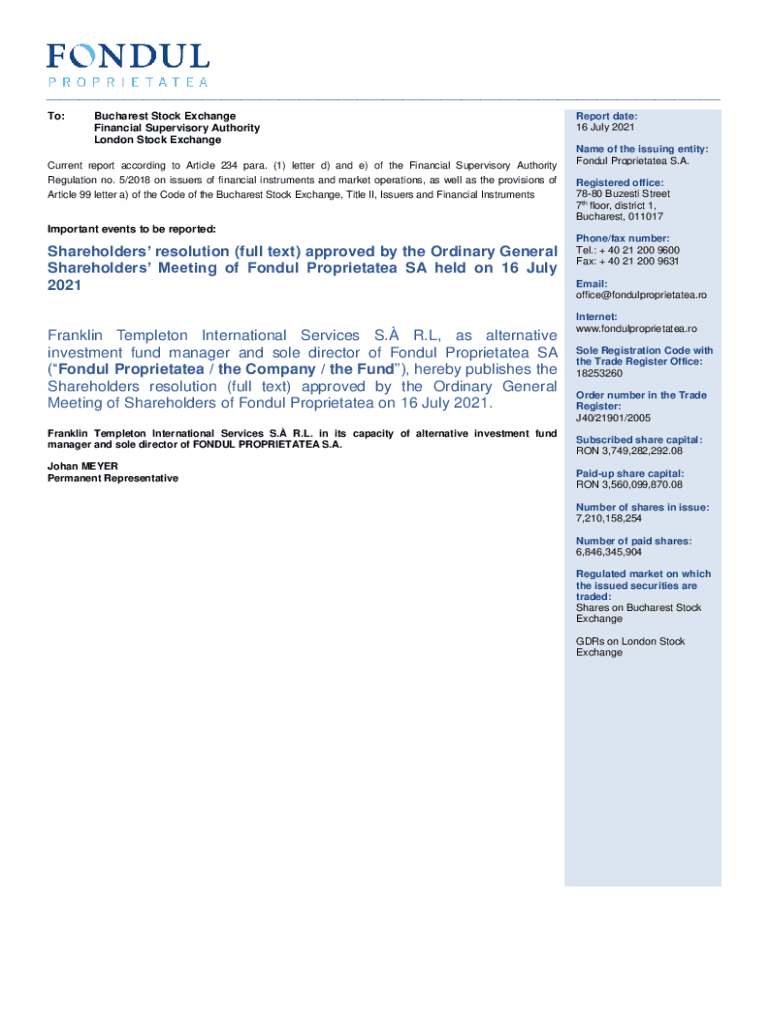 Fillable Online (1) letter d) and e) of the Financial Supervisory ...