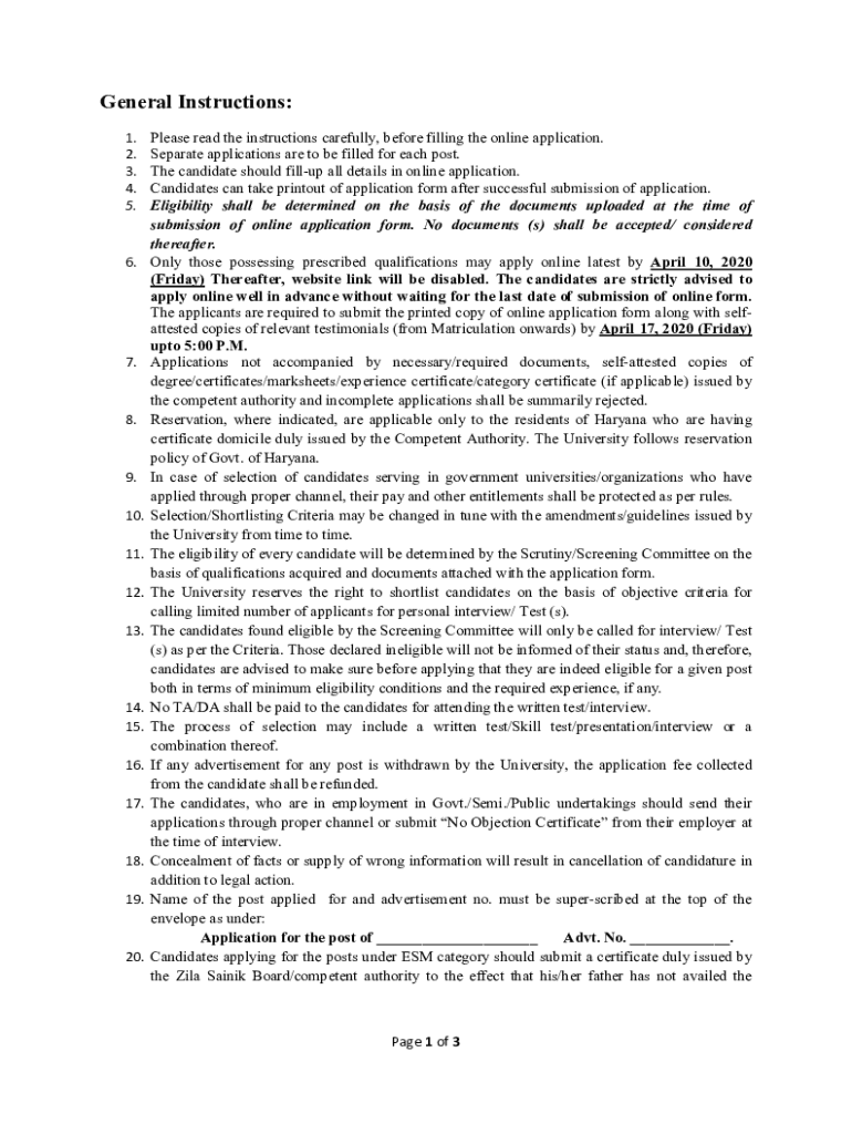 Fillable Online Instructions for Filling the Application Form ...