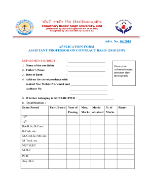 Fillable Online crsu ac Annexure-C Application From Contract Basis Fax Email Print - pdfFiller