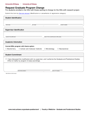 Fillable Online med uottawa Request Graduate Program Change Form Fax ...