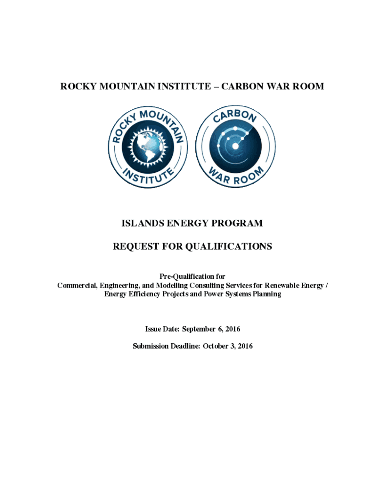 Fillable Online Islands Energy Program Statement of QualificationsRMI ...