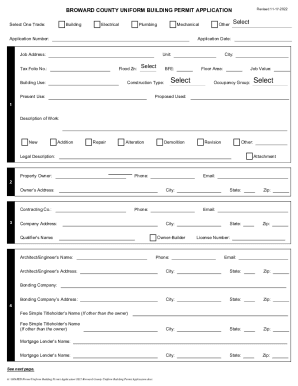 Fillable Online Fillable BROWARD COUNTY UNIFORM BUILDING PERMIT ... Fax Email Print - pdfFiller