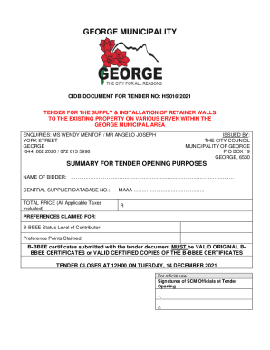 Fillable Online Tender Notice and Invitation to Tender (T1.1) Fax Email ...